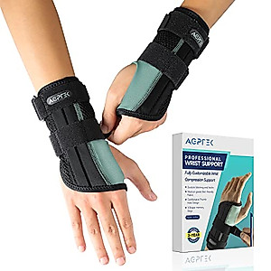 AGPTEK Wrist Brace, Wrist Support for Carpal Tunnel, Night Sleep Wrist Splint, Hand Brace for Arthritis, Sprains, Tendonitis and Joint Pain, Suitable for Right Hand, S：5.1-7.9in