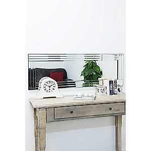 MirrorOutlet Large Frameless Venetian Edge Wall Mirror Modern 3Ft11 X 1Ft3 (119cm X 38cm), Metal, 119x38