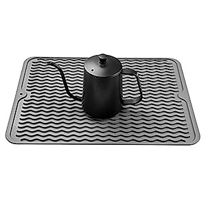 CROWATTS Reusable Silicone Dish Drying Mat,Clean Easily,Heat-Resistant Silicone Mat for Kitchen Countertops or Bars,Refrigerator or Drawer Liners,15.8" x 12"