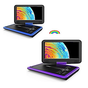 ieGeek 11.5 inch Purple and Blue Portable DVD Player Bundle