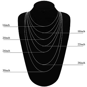 LOLIAS 2 Pcs Stainless Steel 1mm Round Snake Chain Box Chain Necklace Super Thin & Strong,18 Inch