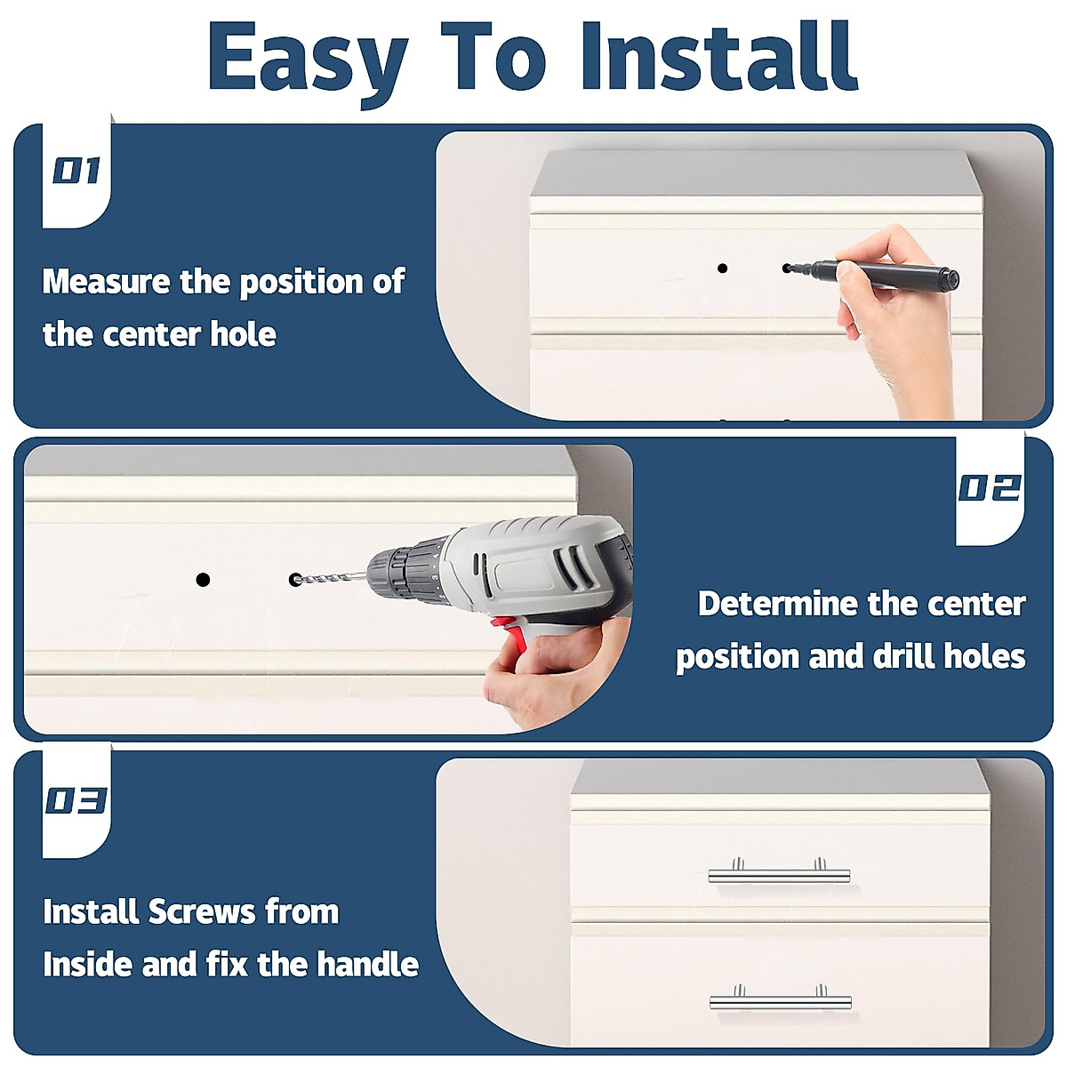 Koeka 30 pack 5 Inch Kitchen Cabinet Pulls Brushed Nickel Stainless Steel Kitchen Drawer Pulls Cabinet Handles Hardware Pulls for Dresser Drawers Ideal for Cabinetand Wardrobe 5" Length 3" Hole Center