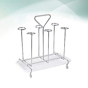 Hemoton Iron Glass Cups Draining Holder Coffee Mugs Hanging Stand Rack Drying Shelf Kitchen Organizer