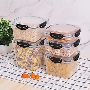 Bellaware 5 PCS Sandwich Containers with Locking Lid, 100% Airtight Kitchen Food Storage Containers Microwave & Dishwasher Safe, BPA-Free Lunch Box for Kids