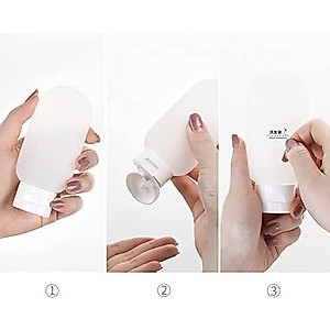 ZALUJMUS Travel Bottle, 3 Pcs Leak Proof Refillable Squeezable Containers Set(60 ml) with Label and Transparent Carry Bag for Liquid Shampoos, Soap and Toiletries. (Multicolor)