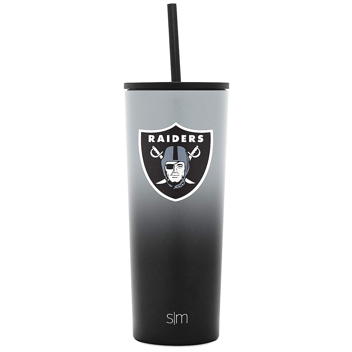 Simple Modern Officially Licensed NFL Las Vegas Raiders Insulated Tumbler with Straw and Flip Lids | Gifts for Men and Women 24oz Travel Mug Thermos | Classic Collection | Las Vegas Raiders