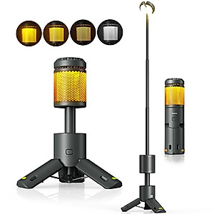 Camping Lantern Rechargeable - Multifunction LED Lantern Battery Powered 10000mAh- Portable Camping Lamp and Flashlight - Telescoping Camp Lights for Hiking,Camping,Emergency Lighting Black