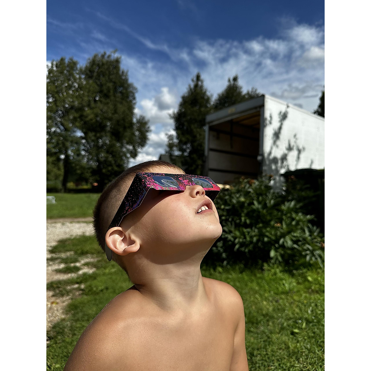 Gravitis Premium Solar Eclipse Glasses - ISO 12312-2 Certified for Safe Direct Sun Viewing, Durable Superior Cardboard Frame, Pack of 2 - Perfect for Astrology Enthusiasts