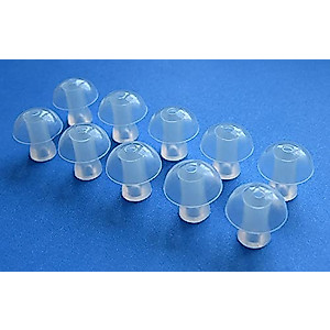 10 Large (L) Soft Replacement Mushroom Domes Eartips Compatible with Walker's Game Ear: Game Ear HD Power Elite, Elite Comm, HD Pro Elite, HD Elite, Ultra Ear Camo BTE (Behind The Ear) Hearing Aids
