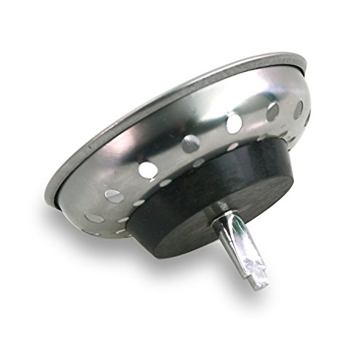 Highcraft 97333 Kitchen Sink Basket Strainer Replacement for Standard Drains (3.25 Inch) Chrome Plated Stainless Steel Body With Rubber Stopper, 3.25"