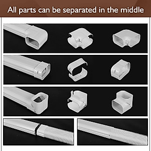 BJADE'S Mini Split Line Set Cover,4'' 16.5 Ft PVC Decorative Line Set Cover Kit for Central Air Conditioner & Heat Pump