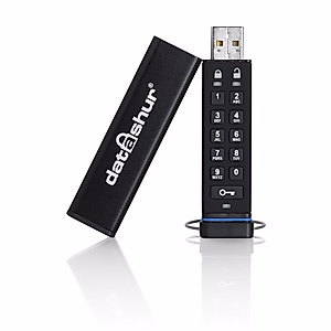 iStorage datAshur 16 GB Secure Flash Drive - Password Protected, Dust and Water Resistant, Portable, Military Grade Hardware Encryption USB 2.0 IS-FL-DA-256-16