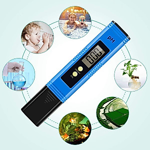 Digital PH Meter, PH Meter 0.01 Resolution Pocket Size High Accuracy Water Quality Tester,Accuracy Pocket Size with 0-14 PH Measurement Range,Suitable for Aquariums, Swimming Pools