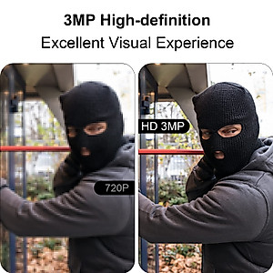 Auto Tracking WiFi IP Camera Pan Tilt Security Camera, 3MP 2K Dome Surveillance Cam, Two Way Audio Motion Detection Clear Night Vision IP66 Outdoor Waterproof by Tuya Smart App