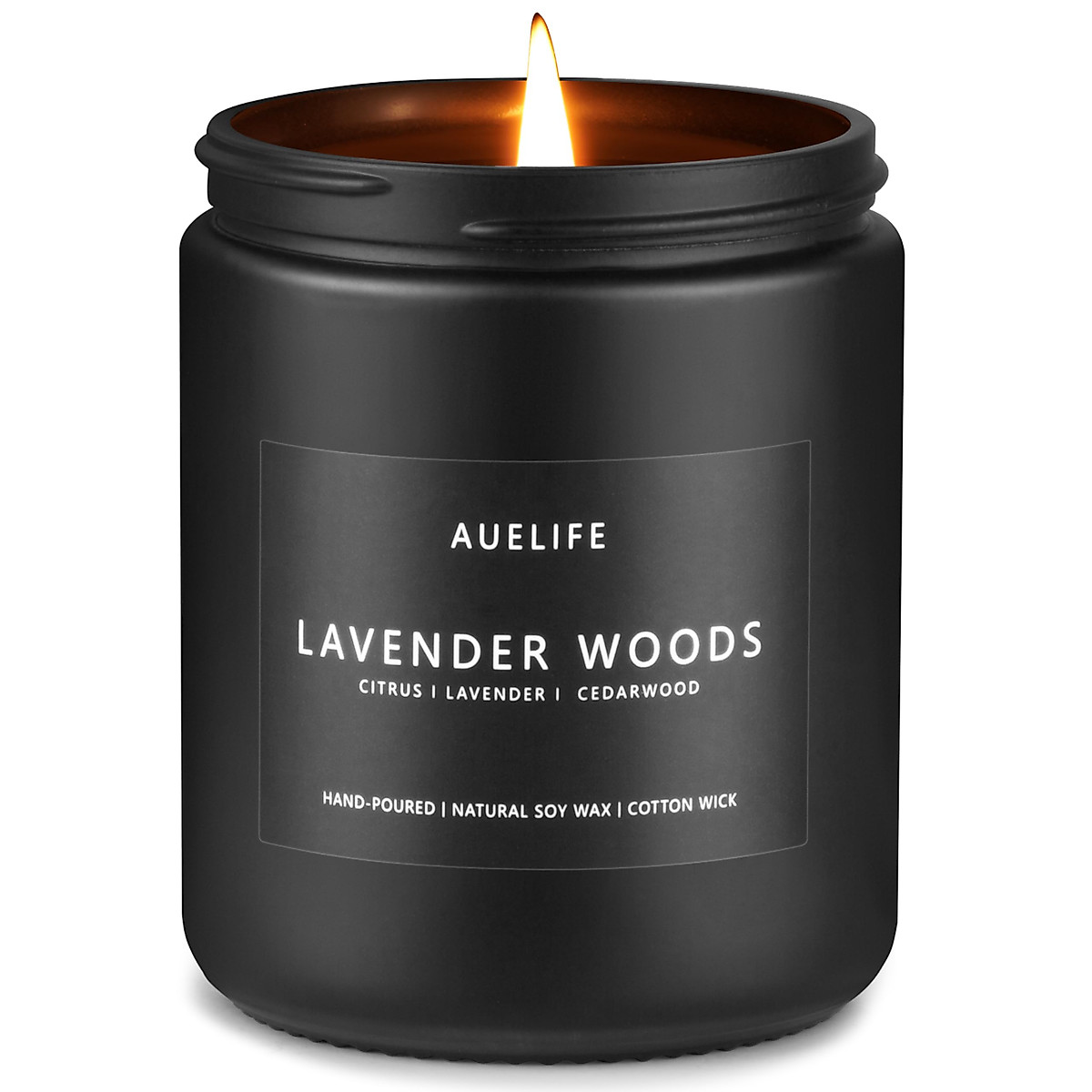 Scented Candles for Men | Lavender & Wood Scented Candle - Candle for Men, Men Candles for Home Scented, Candle Gifts for Him/Friend, Aromatherapy Candle in Black Jar