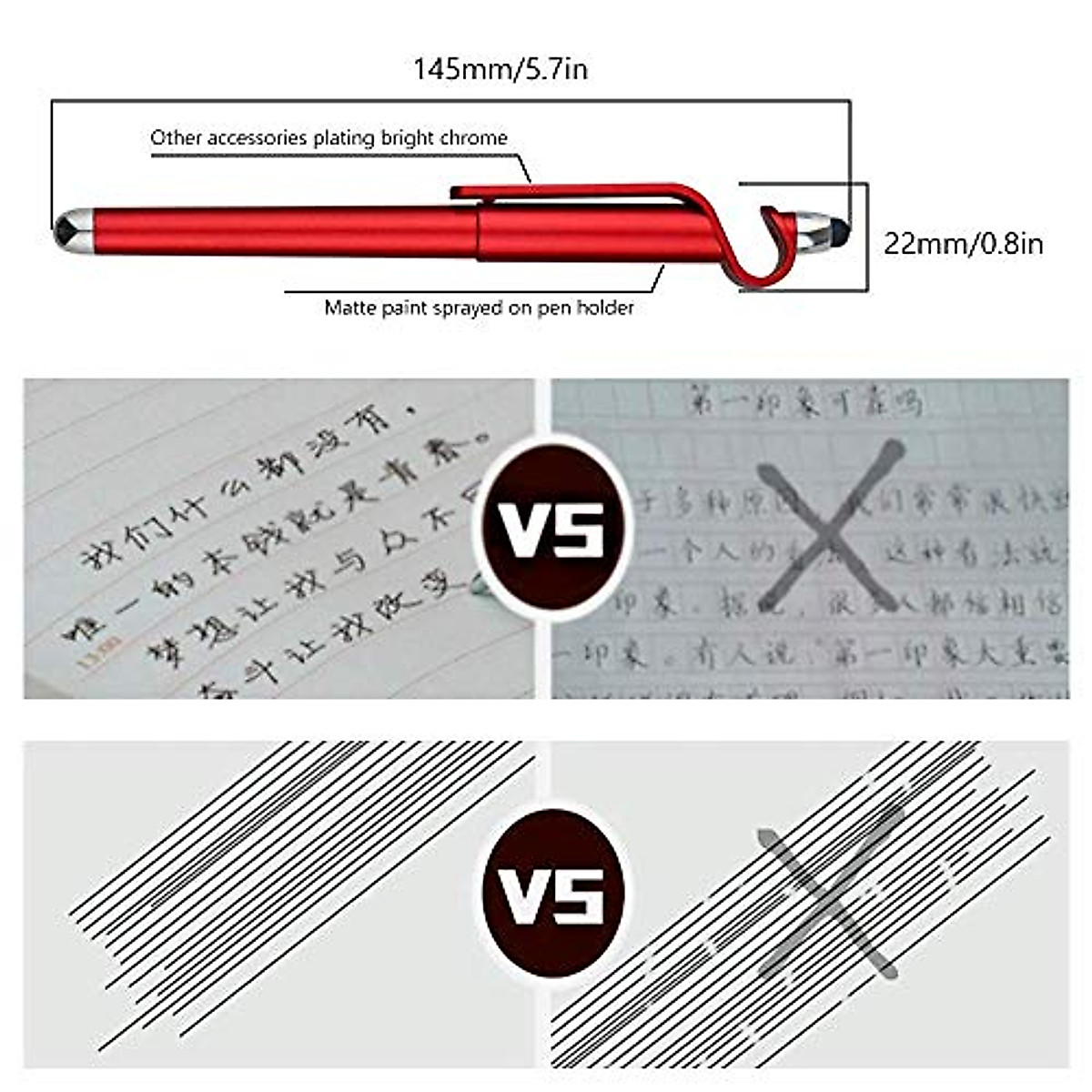 Stylus Pen, SITAKE 12 Pcs Multifunctional 3 in 1 Phone Holder + Capacitive Stylus + Ballpoint Pens, Mobile Phone Stand Stylus Pens for All Touch Screen Device, Phones, Tablet and Computer (Style 2)