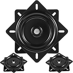 ZEONHAK 3 PCS 6-1/4 Inches Bar Stool Swivel Plate, Heavy Duty Bar Stool Swivel Replacement, Seat Swivel Base Mount Plate for Bar Stool and Chair Ball Bearing Swivel Seat Table,Black
