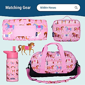 Wildkin Pack-it-All Kids Backpack for Boys & Girls, Ideal Size for School & Travel Backpack for Kids, Features Front Strap, Interior Sleeve, Back Support & Side Pocket (Horses)