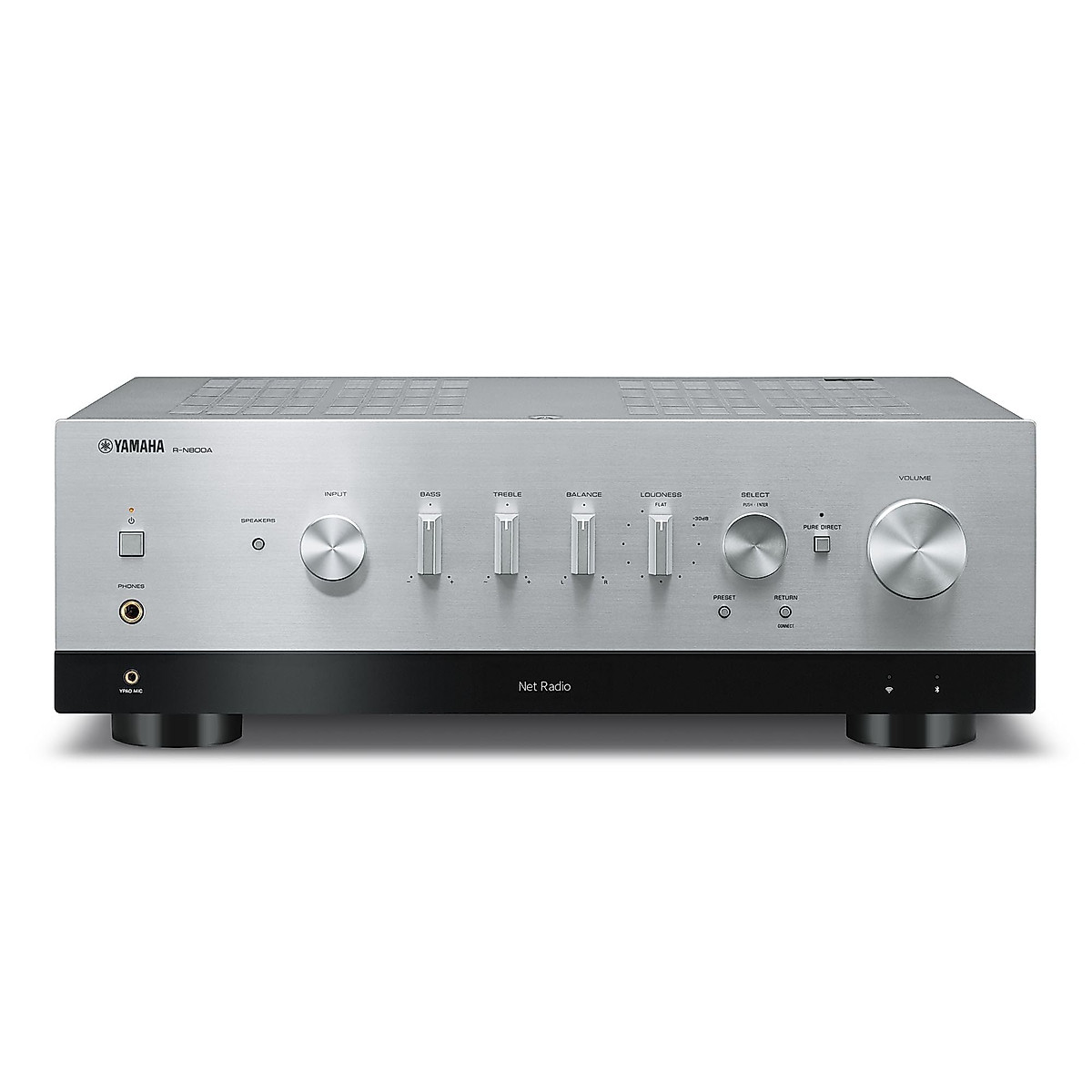 Yamaha R-N800A Network Receiver with Phono and Built-in DAC, Silver