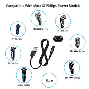 INVODA Shaver Power Cord for Norelco QP2520 Shaver Replacement Charger One blade QP2520 / 90 QP2520 / 72 QP2520 / 70 A00390 Electric Trimmer and Shaver Charging Cable