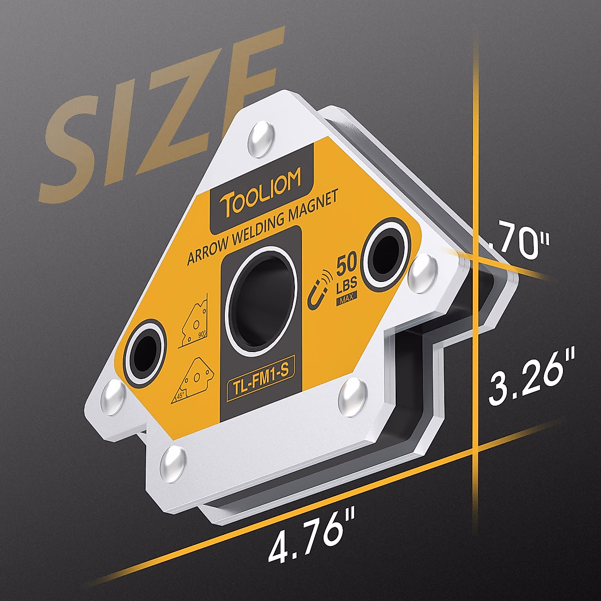 TOOLIOM Arrow Welding Magnets 4pcs 50 LB Strong Hold Magnetic Welding Holder Welder Magnet Set Welding Accessories