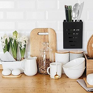 UPKOCH Wall Cutlery Holder Plastic Utensil Holder Hanging Chopsticks Drying Rack Fork Drainer Basket for Kitchen Storage Organizer