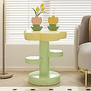 VejiA End Table Unique Flower Shaped Side Table, Small Accent Nightstand, Couch Table End Table Bedside Tables, Living Room Coffee Table, and Sofa Table 20.4 * 23.6 Inches Sid