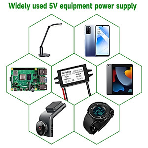 2-Pack DC 12V/24V to 5V USB C Buck Converter 3A 15W Type-C Output Charging Module Waterproof Buck Power Adapter Compatible with Raspberry Pi 4, Mobile