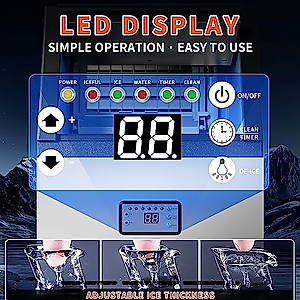 JOMAYZER Commercial Ice Machine, 90LBS/24H Ice Maker Machine with 33LBS Storage Bin, Stainless Steel Ice Machine Commercial, Ideal for Home, Bars, Restaurants and Hotels