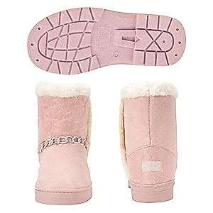 bebe Girls' Winter Boots - Quilted Faux-Fur Shearling Boots (Little Girl/Big Girl), Size 2 Little Kid, Blush