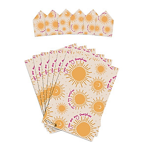 Yellow Wrapping Paper - 'You Are My Sunshine' - 6 Sheets Of Gift Wrap - Summer Sun Gold - For Christmas Holiday Birthday Anniversary - Comes With Fun Stickers - By Central 23