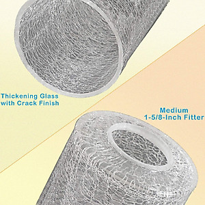 Eumyviv 2 Pack Clear Glass Lamp Shade with Crack Finish, Fixture Replacement Glass Globe or Lampshade with 1-5/8-Inch Fitter Opening A00014