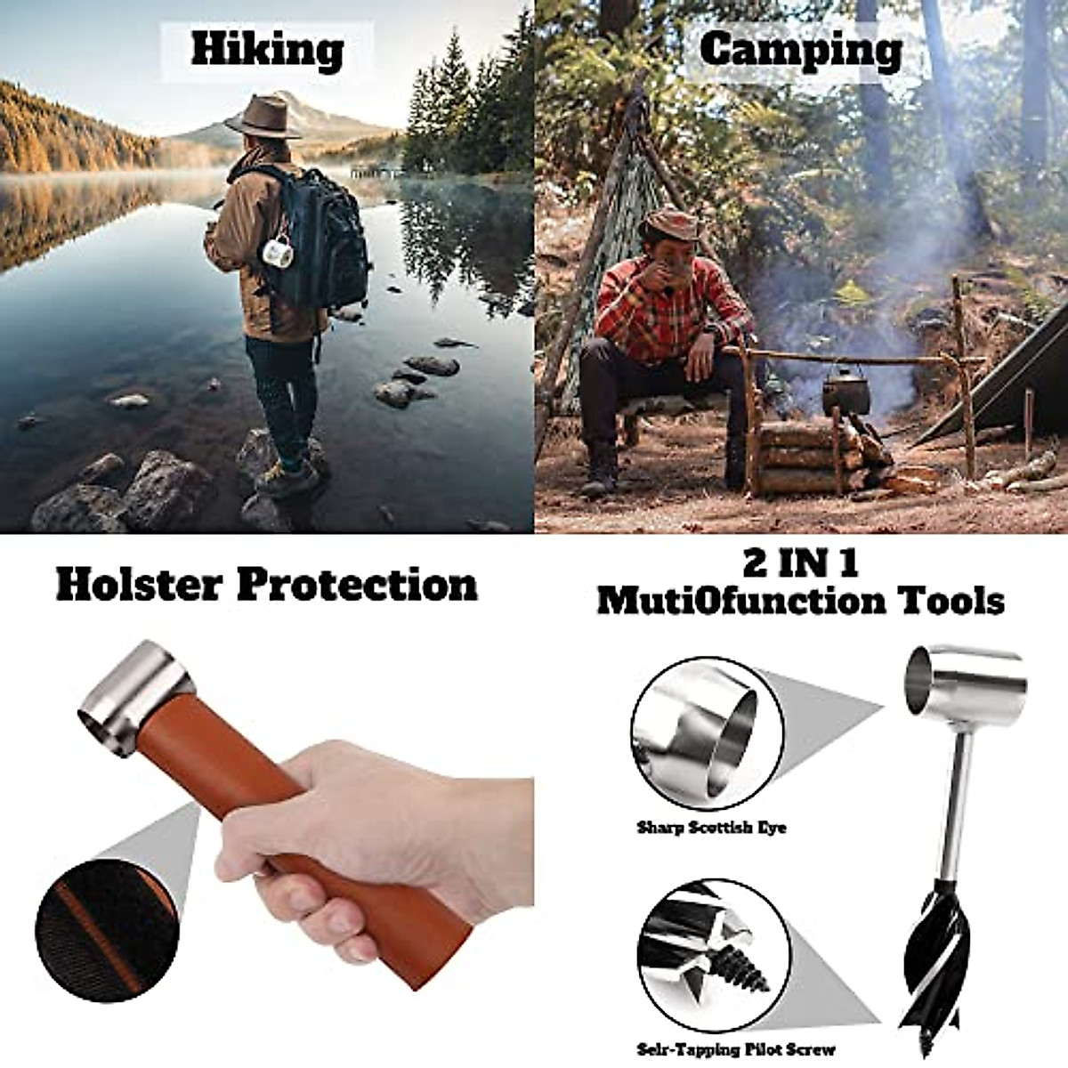 Hand Auger Wrench, Scotch Eye Wood Auger, Survival Gear and Equipment, Hand Auger Wood Drill