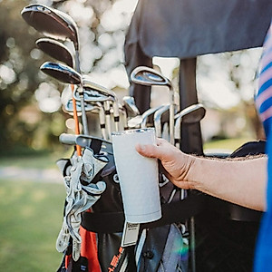 Seriously Ice Cold SIC 20 Oz. Double Wall Vacuum Insulated 18/8 Stainless Steel Travel Tumbler Mug | Powder Coated with Splash Proof BPA Free Lid | Coffee, Tea, Wine, and Cocktails (Dimpled Golf)