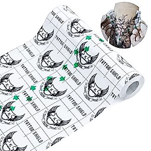 KeyEntre Tattoo Aftercare Bandage 6" x 1 Yard - Second Skin Bandage for Faster Tattoo Healing Recovery and Skin Care Protection - Tattoo Skin Waterproof Bandage - Transparent Film Waterproof(Black)