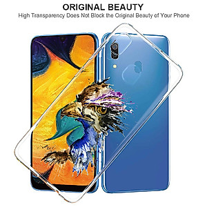 Transparent Case Compatible for Samsung Galaxy A10E, Soft Silicone TPU Gel Animal Drawings Ultra Thin Anti-Shock and Anti-Scratch Clear Bumper Case Cover for Samsung Galaxy A10E, A4