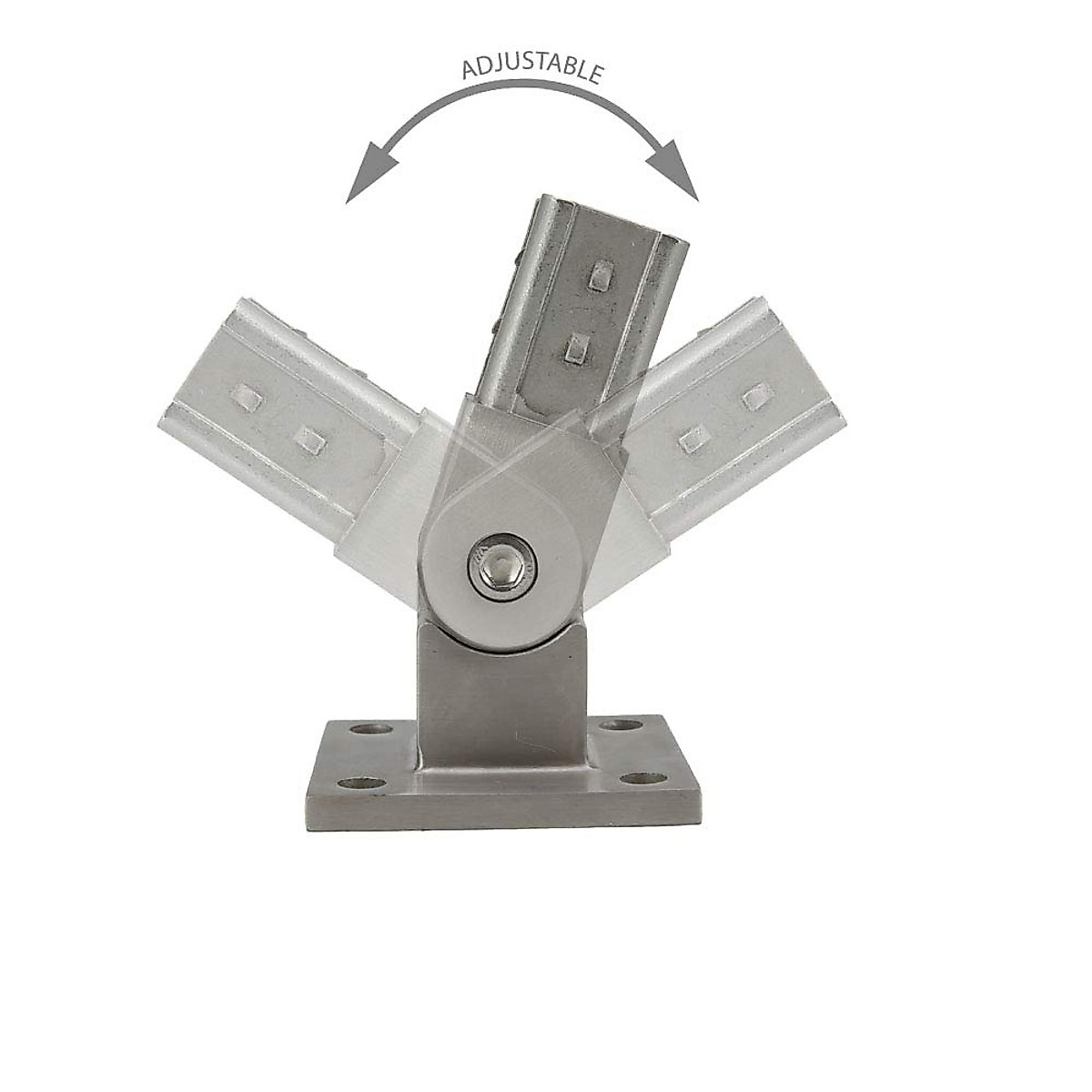 Stainless Steel Adjustable Stop Flange For Stairs Stringer Handrail Post Stainless Steel Systems (1-5/8" Square)