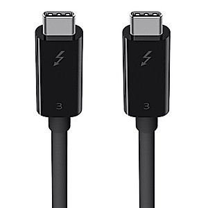 Belkin USB C Cable - Thunderbolt 3, 6.5 Feet/2 Meters, USB C to USB C Cable Type, Fast Charging Up To 100 Watts, Fast Transfer up to 40 Gbps, Supports 5K Ultra HD Displays - Black