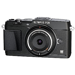 Olympus E-P5 16.1MP Mirrorless Digital Camera with 3-Inch LCD- 15mm body cap lens BCL-1580 set (Black) - International Version (No Warranty)