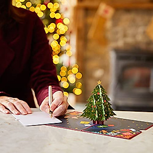 Lovepop Festive Christmas Tree Pop Up Card, 5x7-3D Greeting Card, Pop Up Christmas Cards, Kids Christmas Card, 3D Holiday Card, Winter Cards