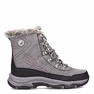 Skechers Women's Cold Weather Boot Snow, Charcoal, 10