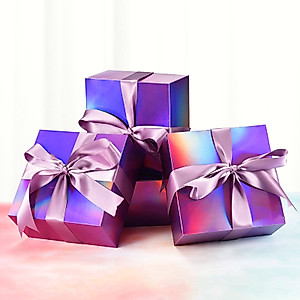 SHANSVYE Gift Boxes, Gift Boxes with Lids,8X8X4 Inches, Bridesmaid Proposal Boxes,Gift Boxes for Presents, Birthday, Gift Boxes Bulks for Wedding,Graduation, Party Favor box (10, Gradient purple)