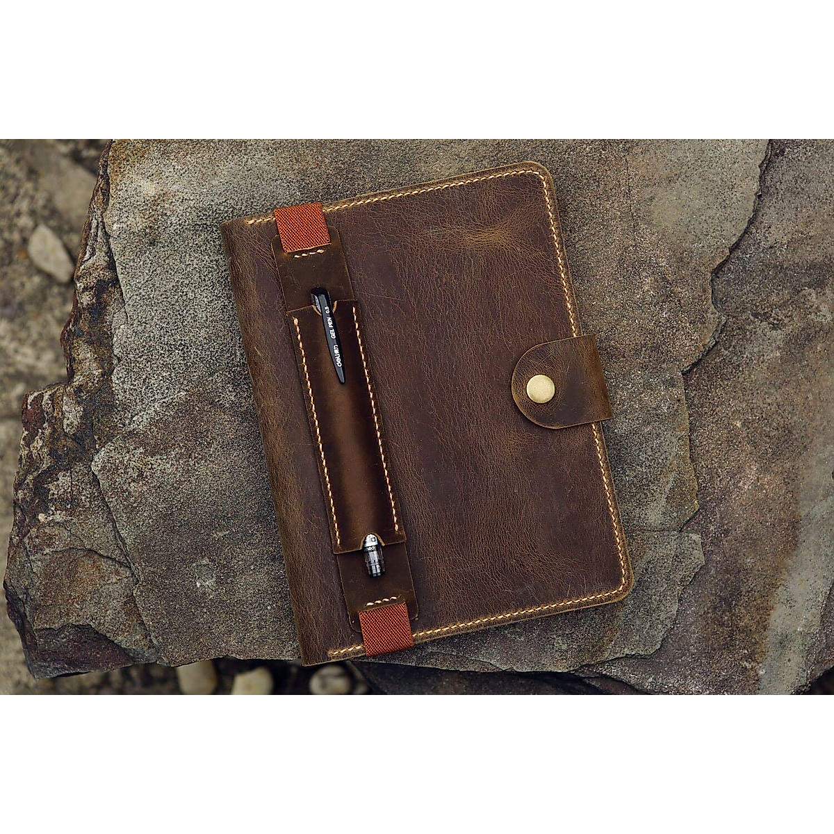 Personalized vintage rhodia leather cover distressed leather cover for rhodia wirebound meeting notebook A5+ NRA5P05S