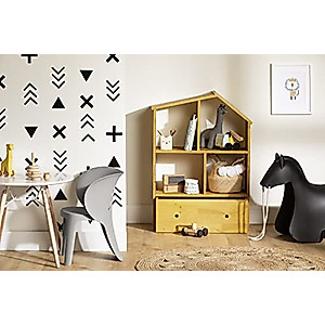 South Shore Sweedi Bookcase with Storage Bin, Yellow