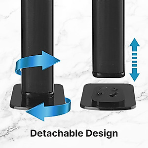 Pyle Home Convertible Soundbar with Bluetooth - 2 Ch 39" Soundbar Stereo Speaker for TV, Detachable, Wall Mountable, Class D Stereo Power Digital Amplifier, Optical, AUX, USB/TF Card Input - PHSPTW60