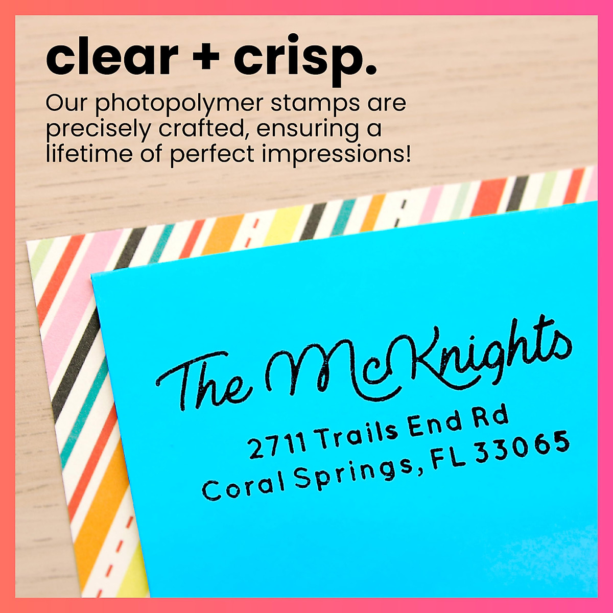 Custom Return Address Stamp – Self Inking Rubber Stamp – 3 Sizes and 8 Designs to Choose from