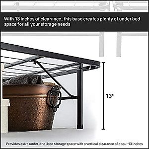 Zayton, 14-Inch Quickbase Metal Platform Bed Frame Foundation with 5" Medium Firm Tight Top High Density Foam Mattress, Twin, Gray