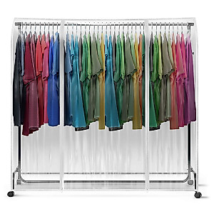 Sorbus Garment Rack Cover - 6 Ft Transparent Clothes Rail Cover, Garment Coat Hanger Protector Clothing Storage for Dresses, Suits, Coats, and more