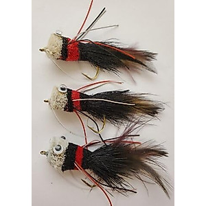 Red and Black Natural Deer Hair Poppers (6)