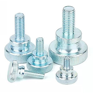 10 Pcs Galvanized Flat Knurled Head Fully Threaded Thumb Screws Bolts Fastener,Thumbscrew Threaded Knurled Grip Knobs Thumb Screw,Vesa Screws, Monitor Mount Screws for TV and Monitor Mount(M4x30mm)